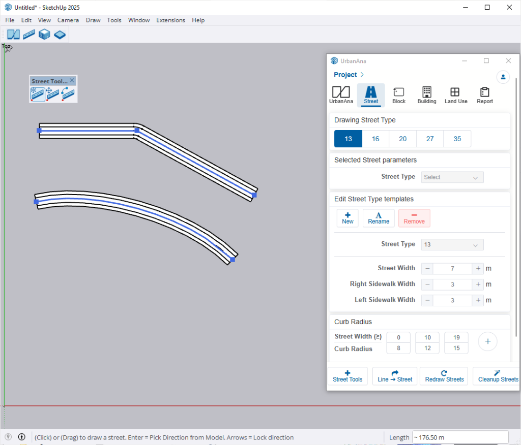 Designing Streets with UrbanAna: Tools and Techniques